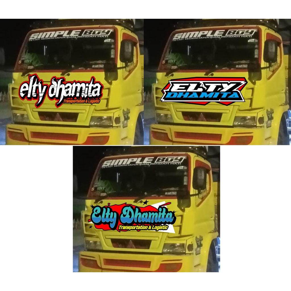 Canter front cabin cutting sticker, free to change writing and color ...