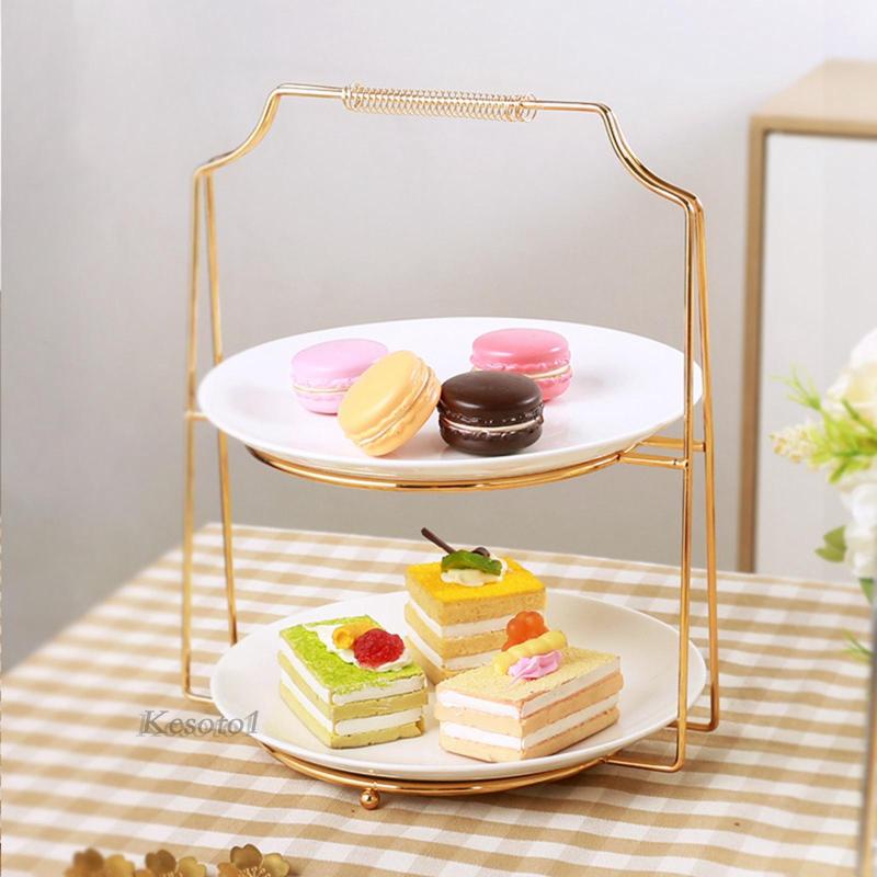 [Kesoto1] Elegant 2 Tier Dessert Pastry Plate Rack Display for Baby ...