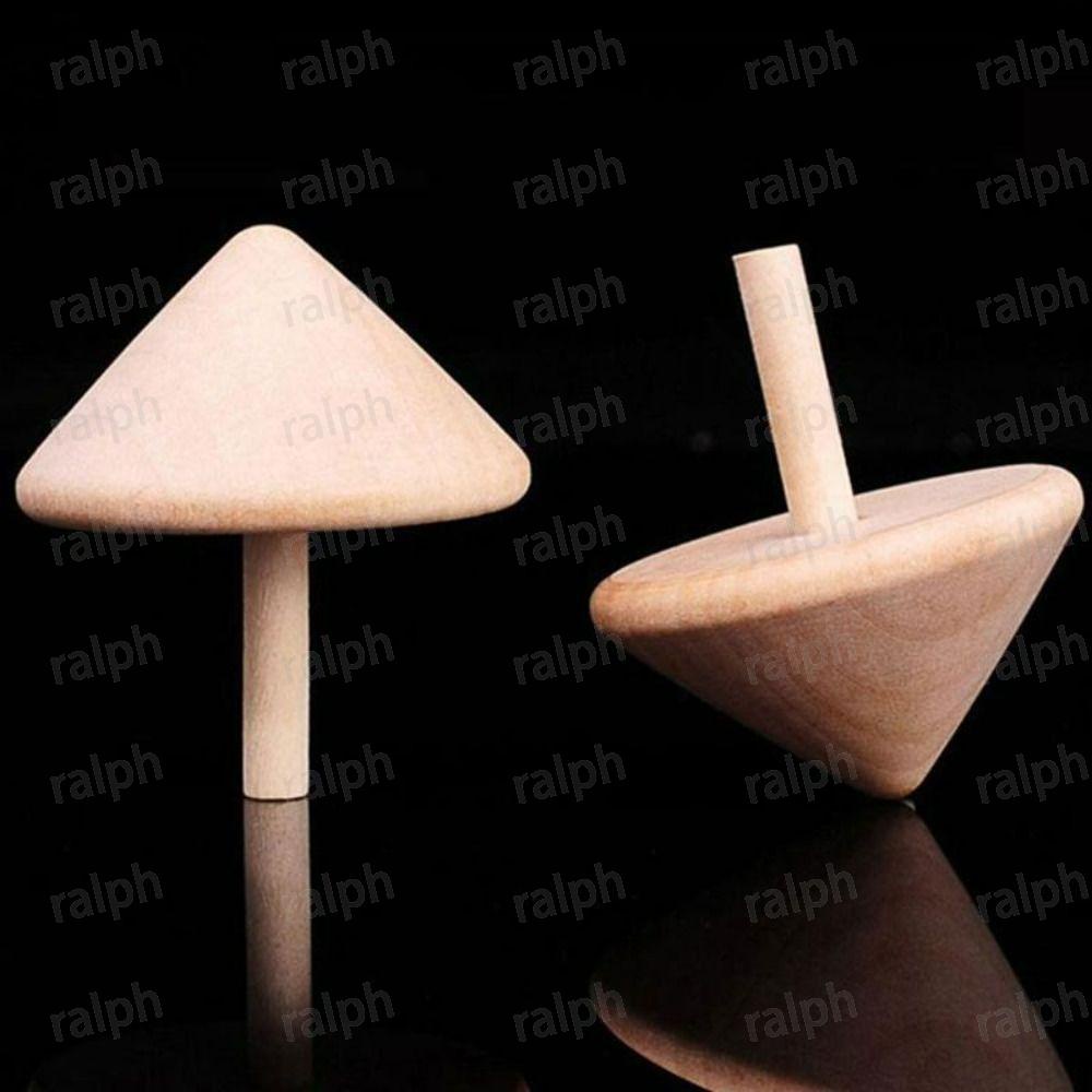 RALPH Wooden Spinning Tops No Paint Fun Party Kids Toy Desktop For ...