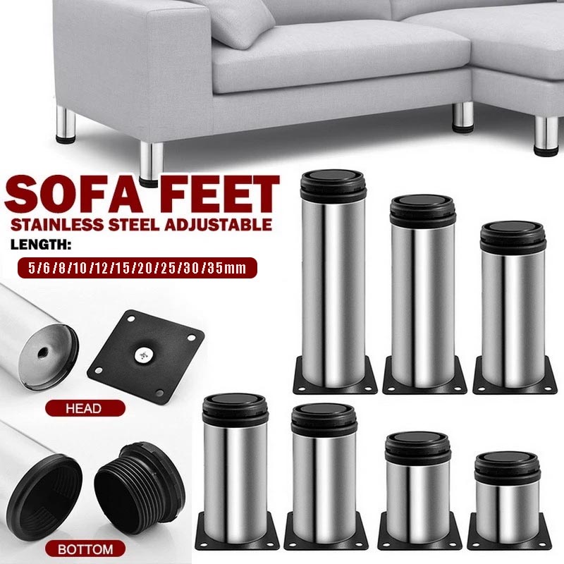 Stainless Steel Furniture Leg Adjustable Sofa Leg 5~30cm for Sofa Table ...