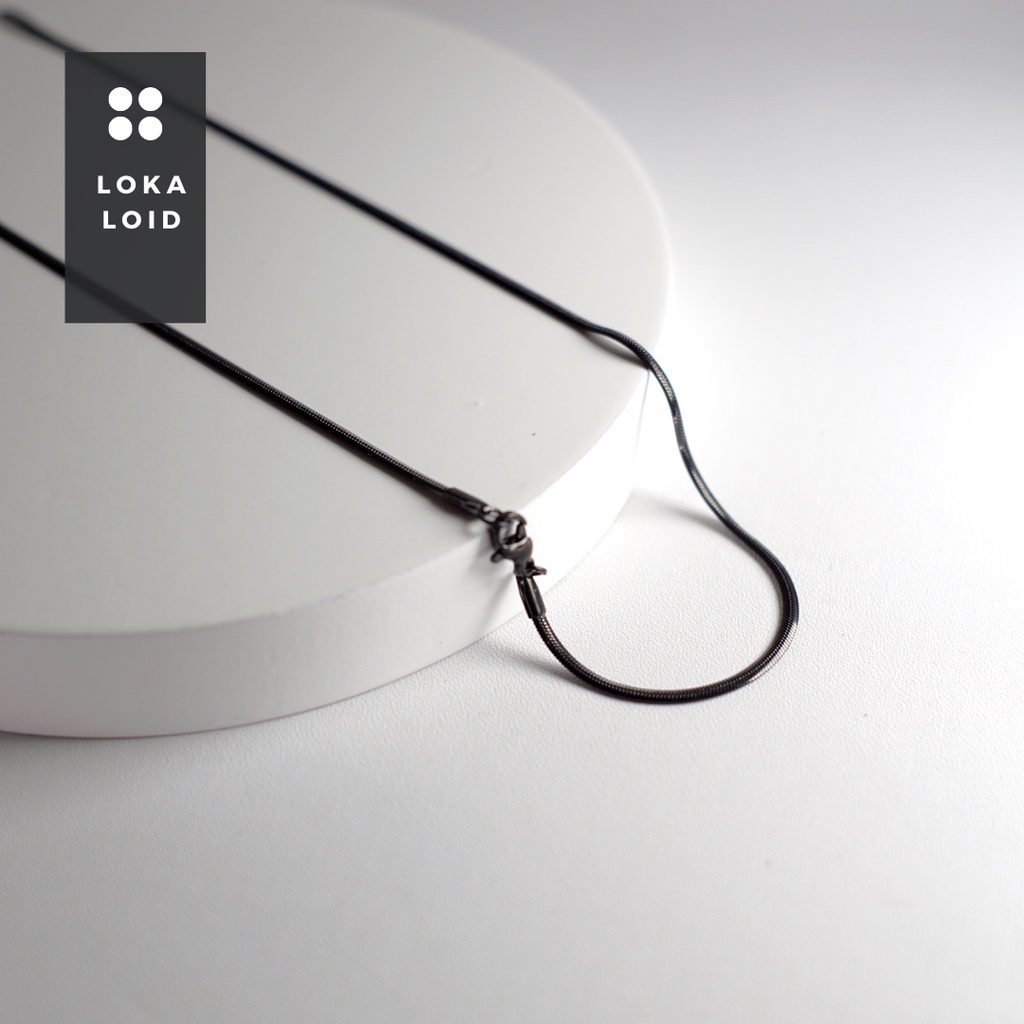 Flat Black Stainless Steel Necklace Anti Rust Anti Fade 2mm Men Women ...