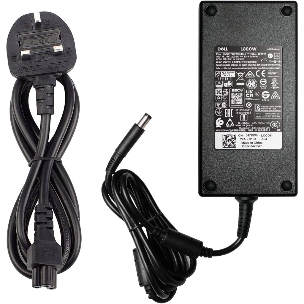New Genuine 180W 19.5V 9.23A AC Adapter Compatible with Dell P/N: 3XYY8 47RW6 974P7 HA180PM180 ...