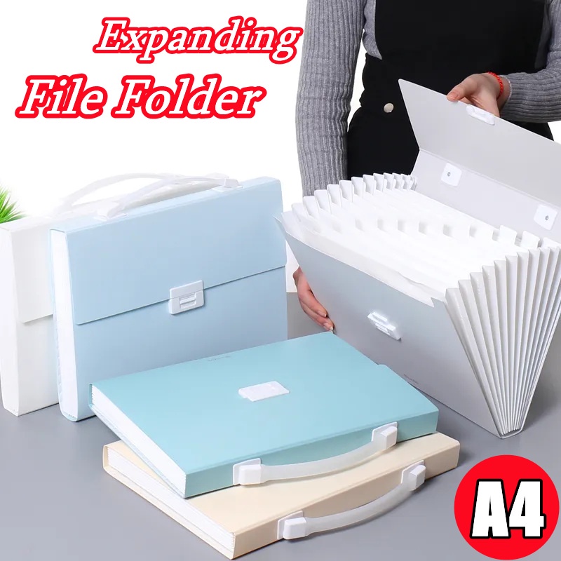 A4 Paper File Organizer Accordion File Folder Portable Office Bag ...