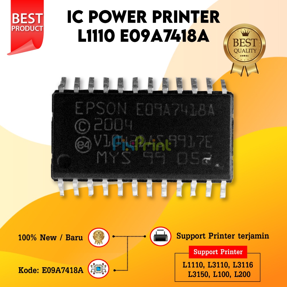 Ic Power Printer Epson L1110 L3110 L3150 L100 L200 Board E09A7418A | Shopee Singapore