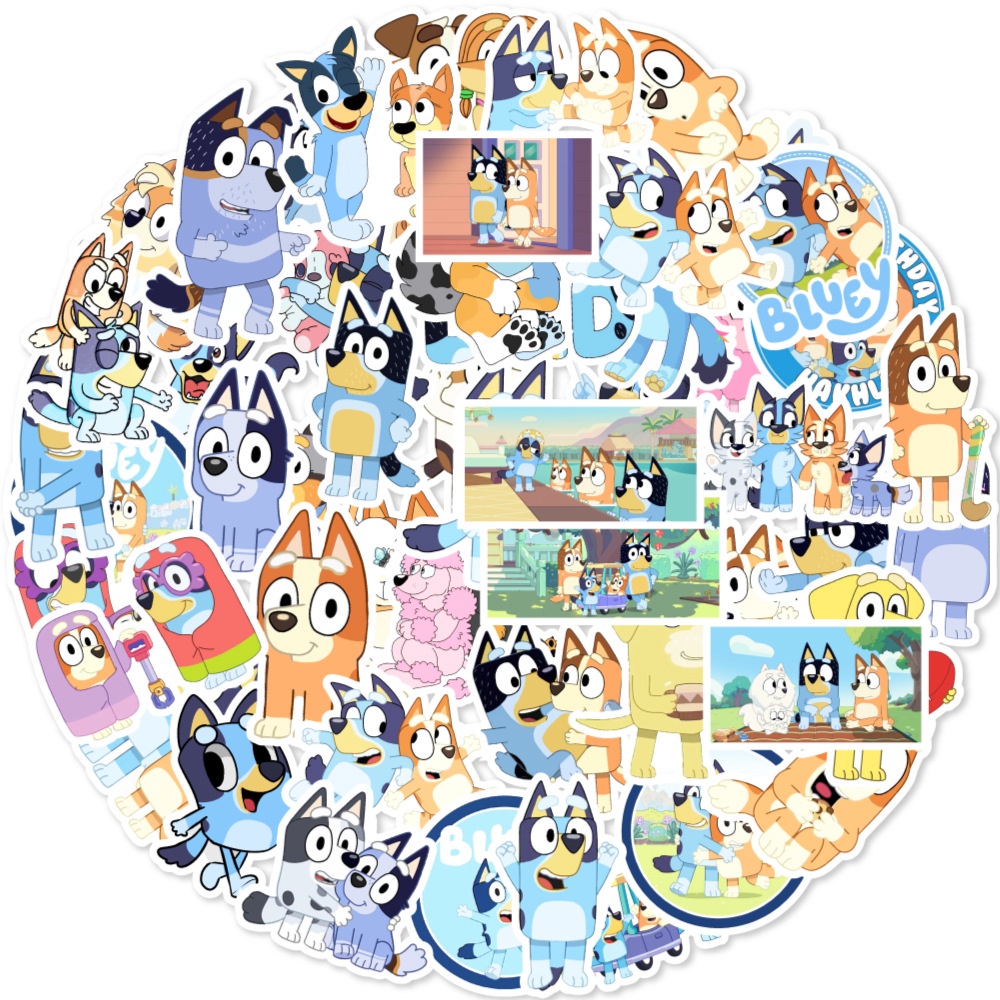 50pcs Bluey Cartoon Dogs Family Waterproof PVC Stickers | Shopee Singapore