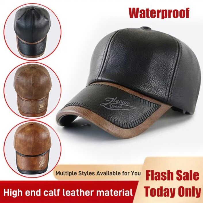 Japanese handmade leather patchwork baseball cap Men's Retro Stitching ...