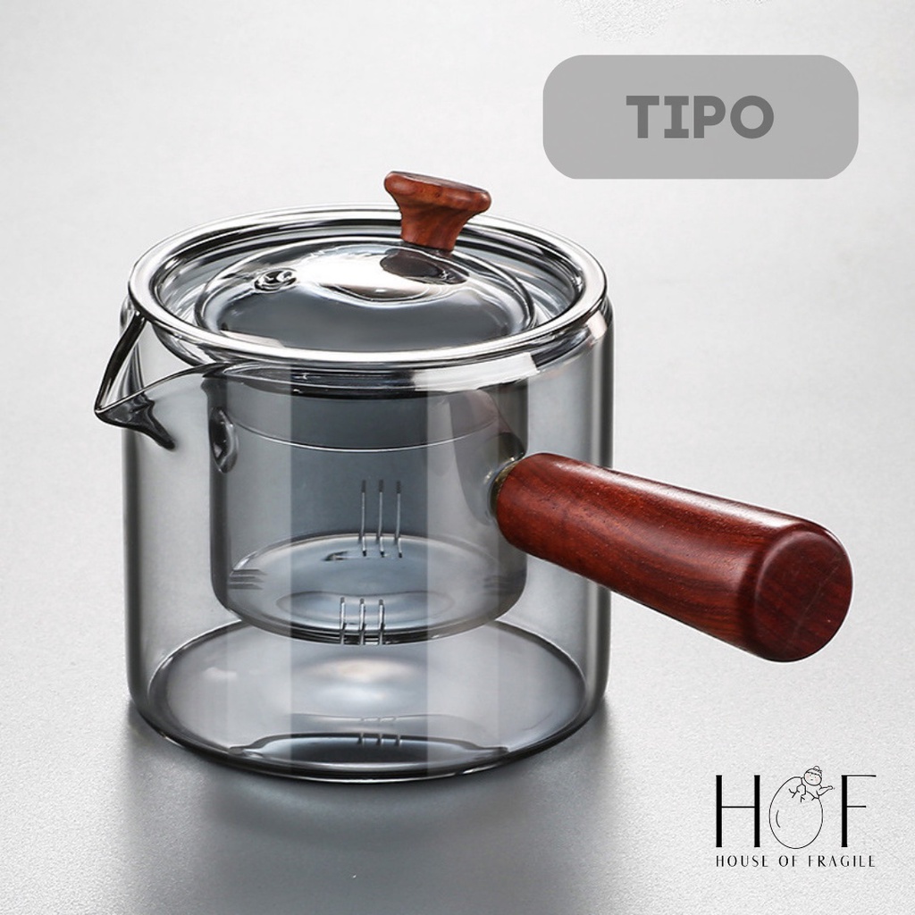 KAYU [HOF] Tipo Aesthetic Glass Filter Tea Pot TIPO - Unique Cafe ...