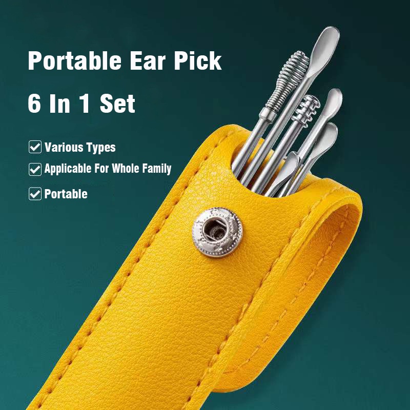 Portable Ear Pick Set Ear Cleaner Lemon Yellow Stainless Steel Cute Ear ...