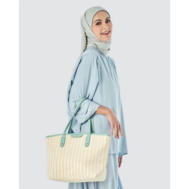 CAPRI STRAW TOTEBAG - CREAM ( Naelofar ) | Shopee Singapore