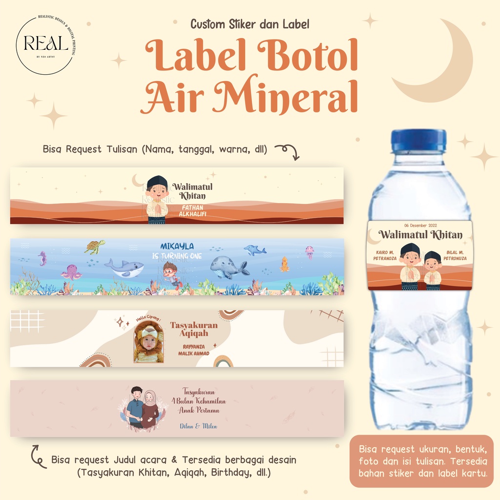 Aqua Bottle Label/Custom Mineral Water Label | Shopee Singapore