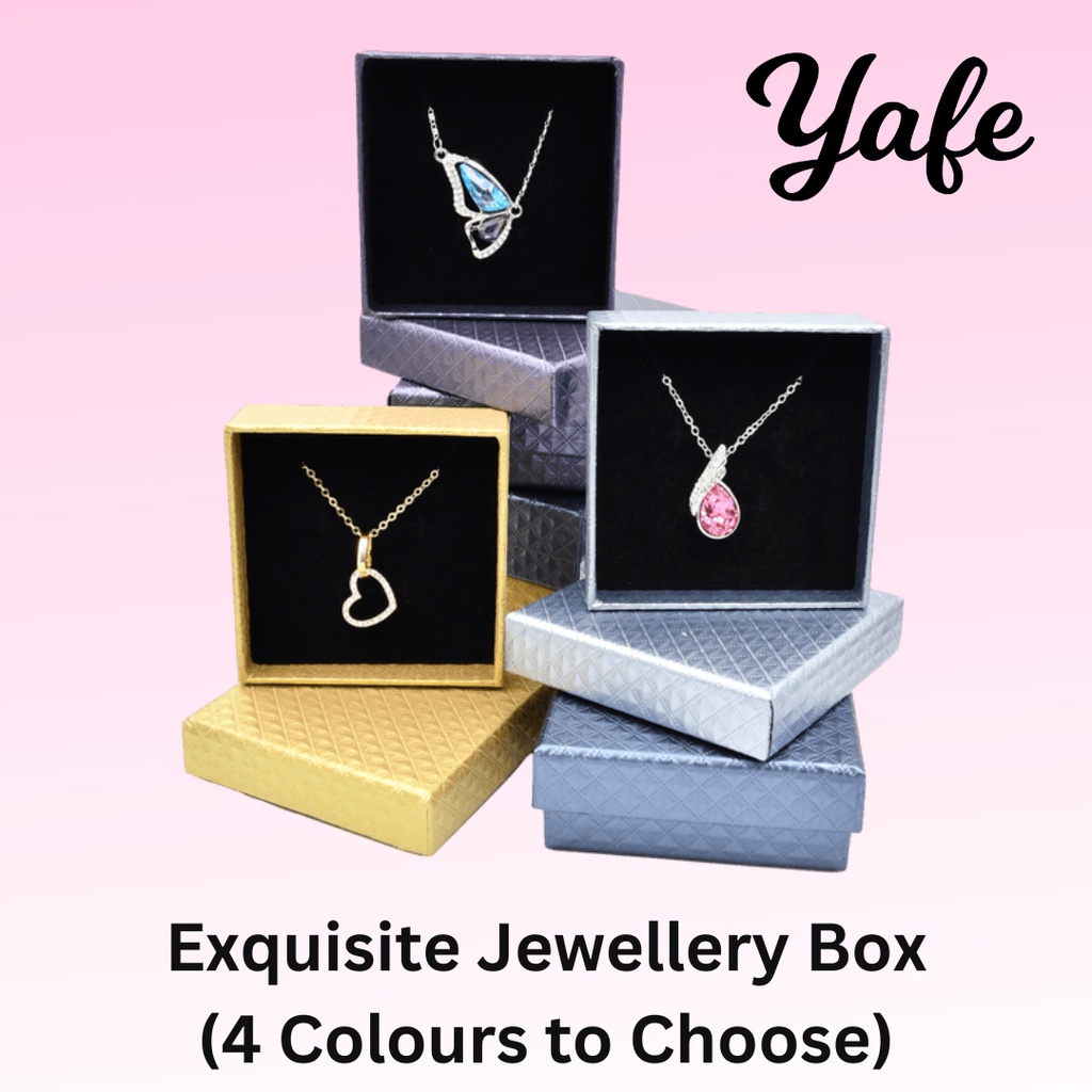 Square Diamond Pattern Paper Jewelry Boxes | 8cm x 8cm x 3cm | 4 ...