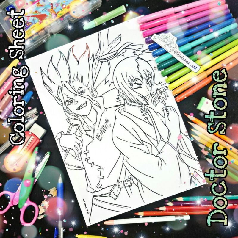 Coloring Sheet Anime Doctor Stone | Shopee Singapore