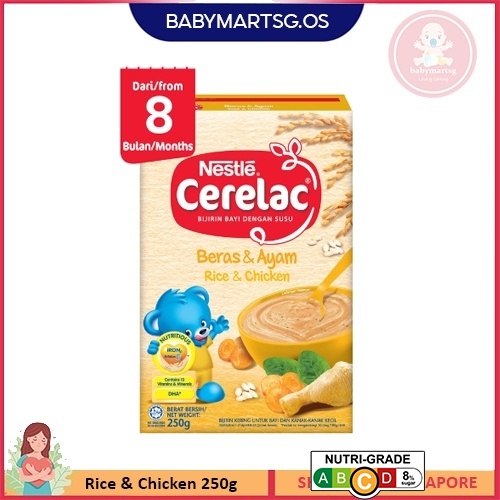 Nestle Cerelac Infant Cereals with Milk Rice & Chicken (250g) From 8 ...
