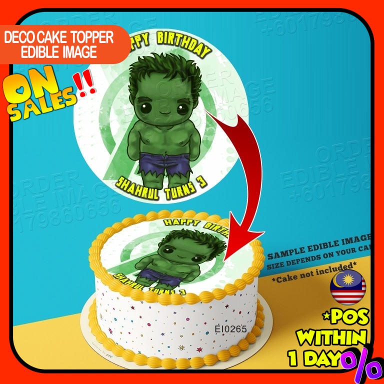 Printing EI Hulk Cute Edible Image Print Cake Photo Icing Paper ...