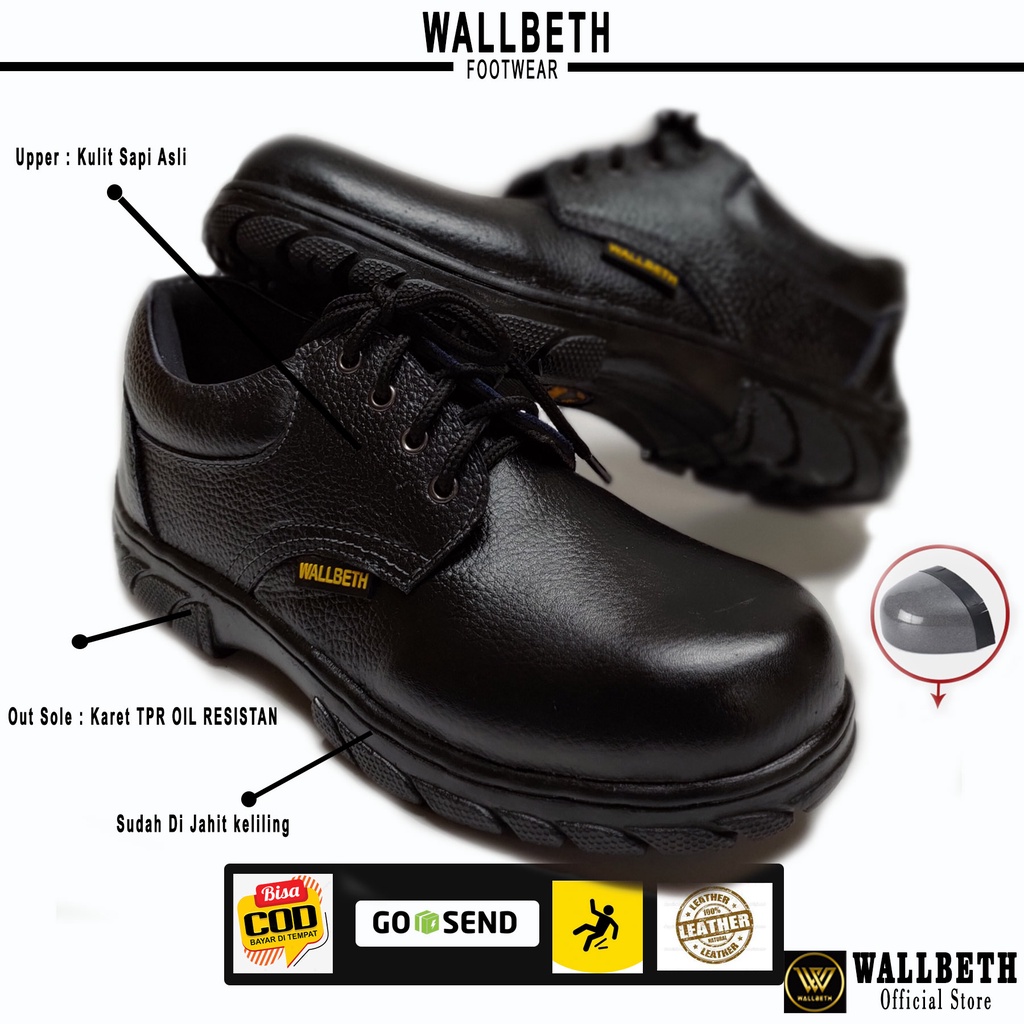 King Identic SAFETY Shoes BOOTH Short Strap ORIGINAL Genuine Leather ...