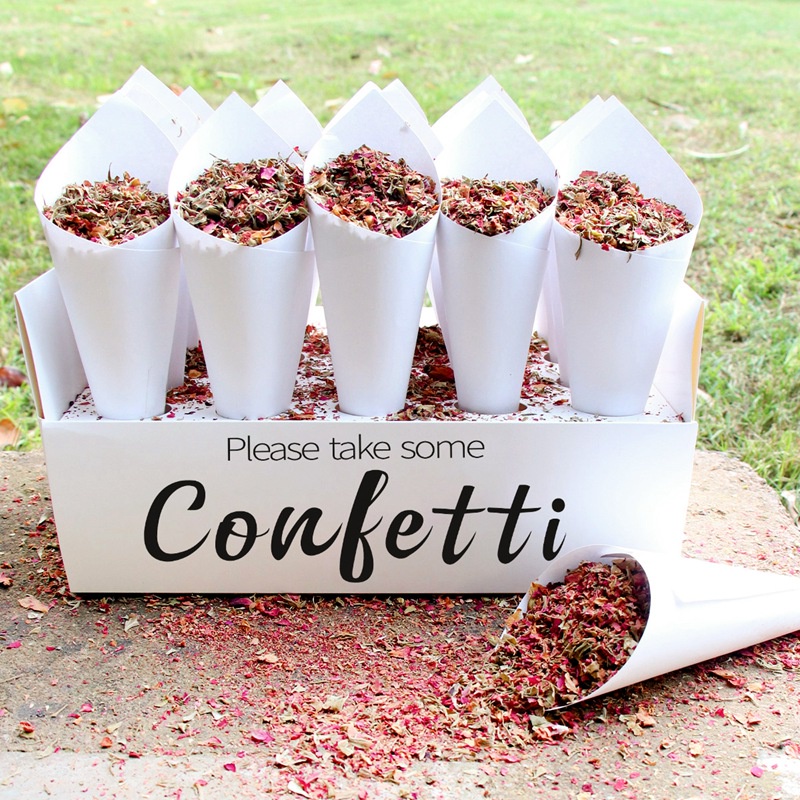Kraft Paper Wedding Tray Confetti Cone Holder Stand Box Tray For ...