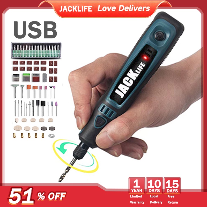 Mini Electric Drill Grinder Set 4V Cordless Rotary Tool Kit 15000rpm ...