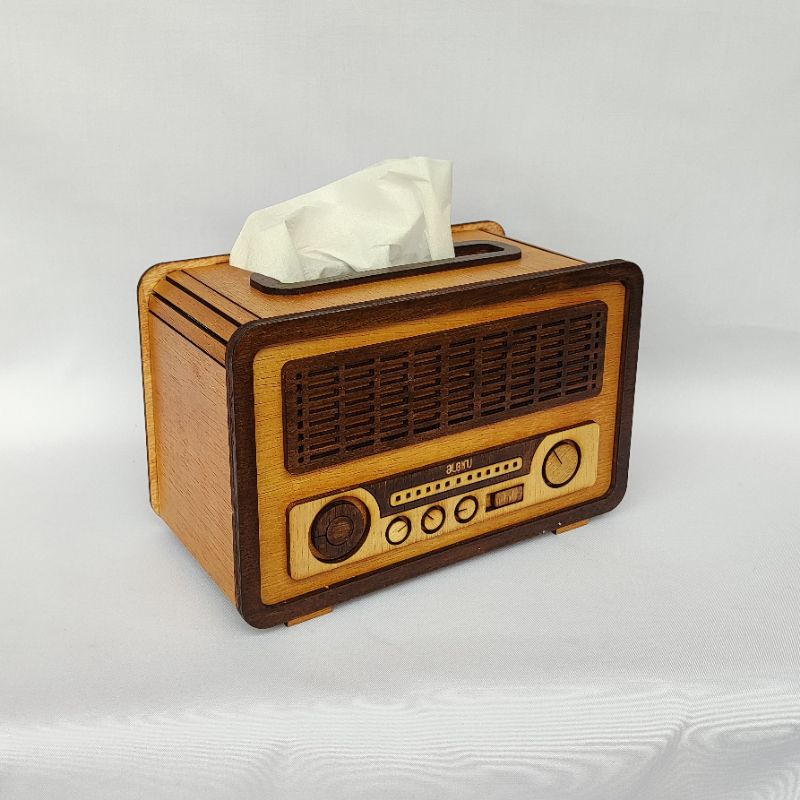 KAYU Tissue box, retro classic style radio tissue box, aesthetic wood ...