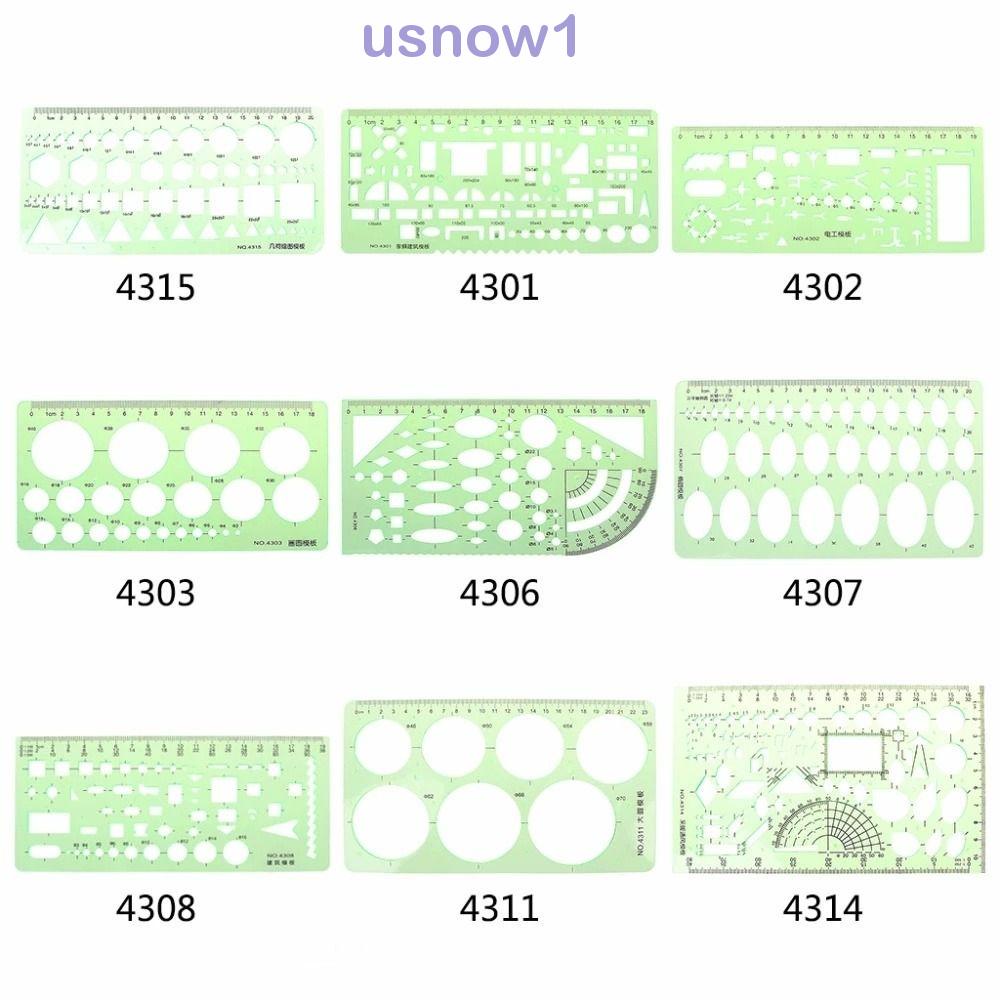 AHOUR1 Template Ruler Transparent Office Supplies Multi Shaped Stencil ...