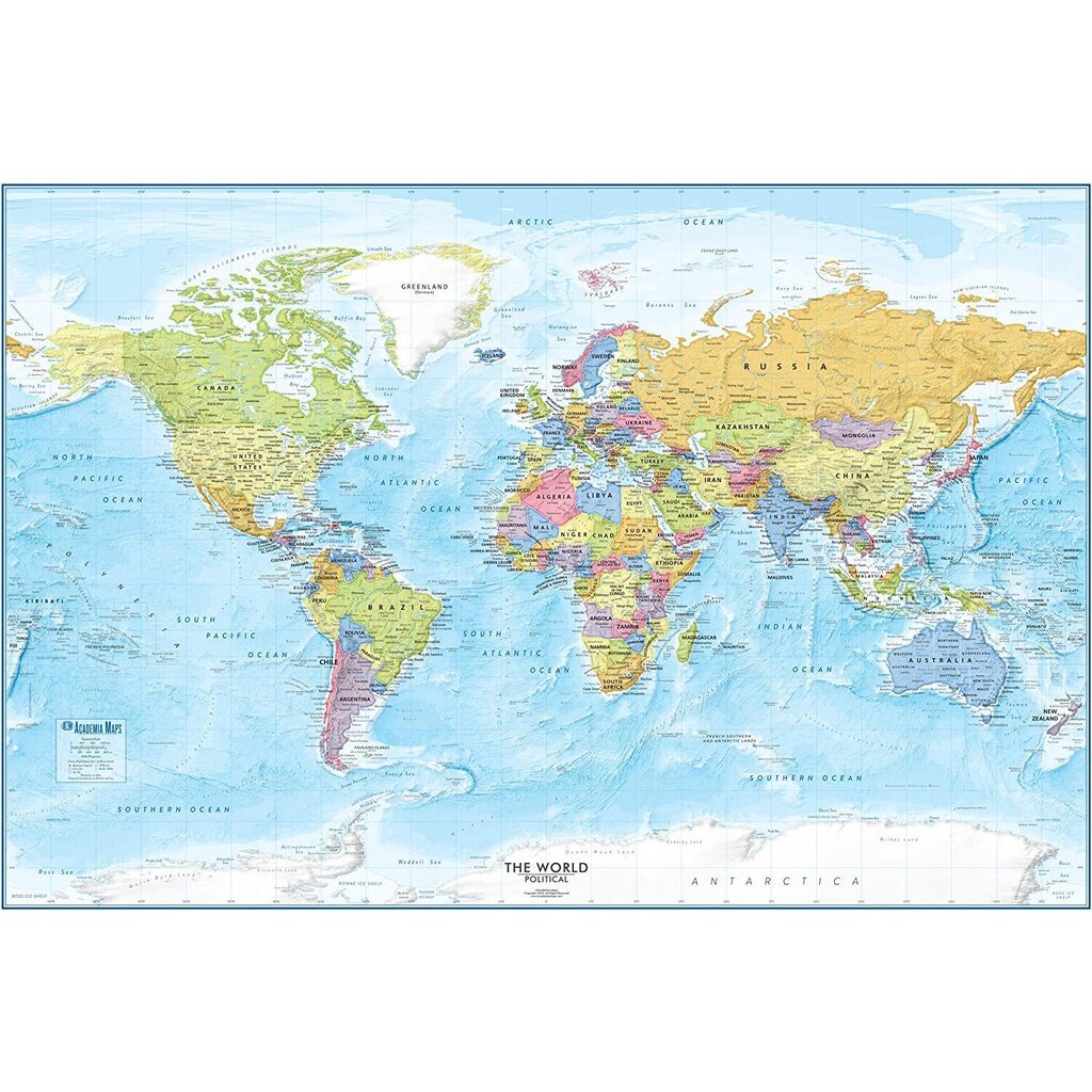 Large World Map PosterDetailed World Wall Map Wall Map of the World ...