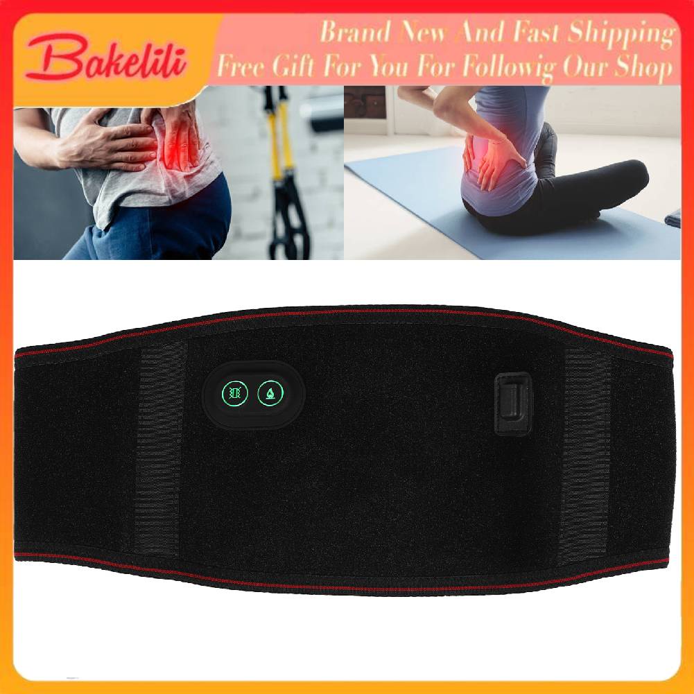 Lower Back Heating Waist Belt Brace Pain Relief Warm Heat Therapy Pad ...