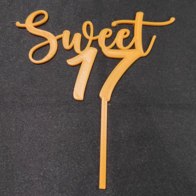 Cake Topper Sweet Seventeen 17 Cake Topper 3D Print | Shopee Singapore