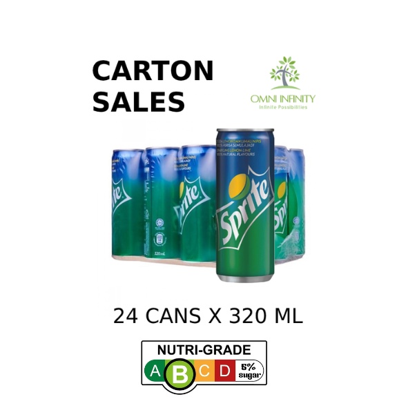 Sprite 320ml Can Drinks Carton Sales (24 cans per carton) | Shopee ...