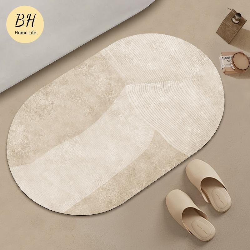 [BH]Japan Plain Diatomite Floor Mat Soft Anti Slip Bathroom Toilet Sink ...