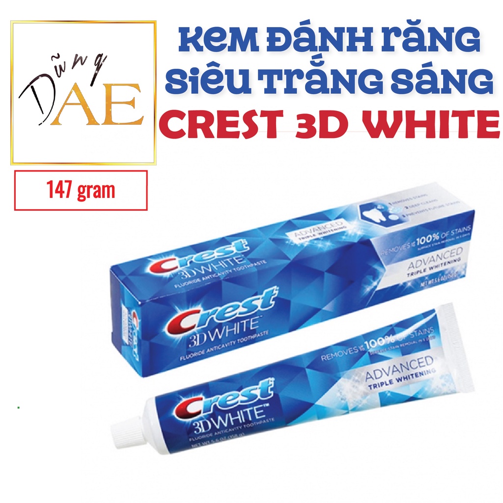 Crest 3D White Advanced Whitening 3D Toothpaste USA (USA) - 147G Tube | Shopee Singapore