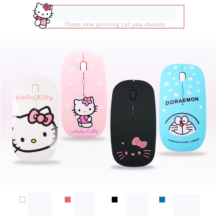 2.4GHz Wireless Mouse Ultra-Thin Silent Mouse Blue Doraemon Mouse White ...