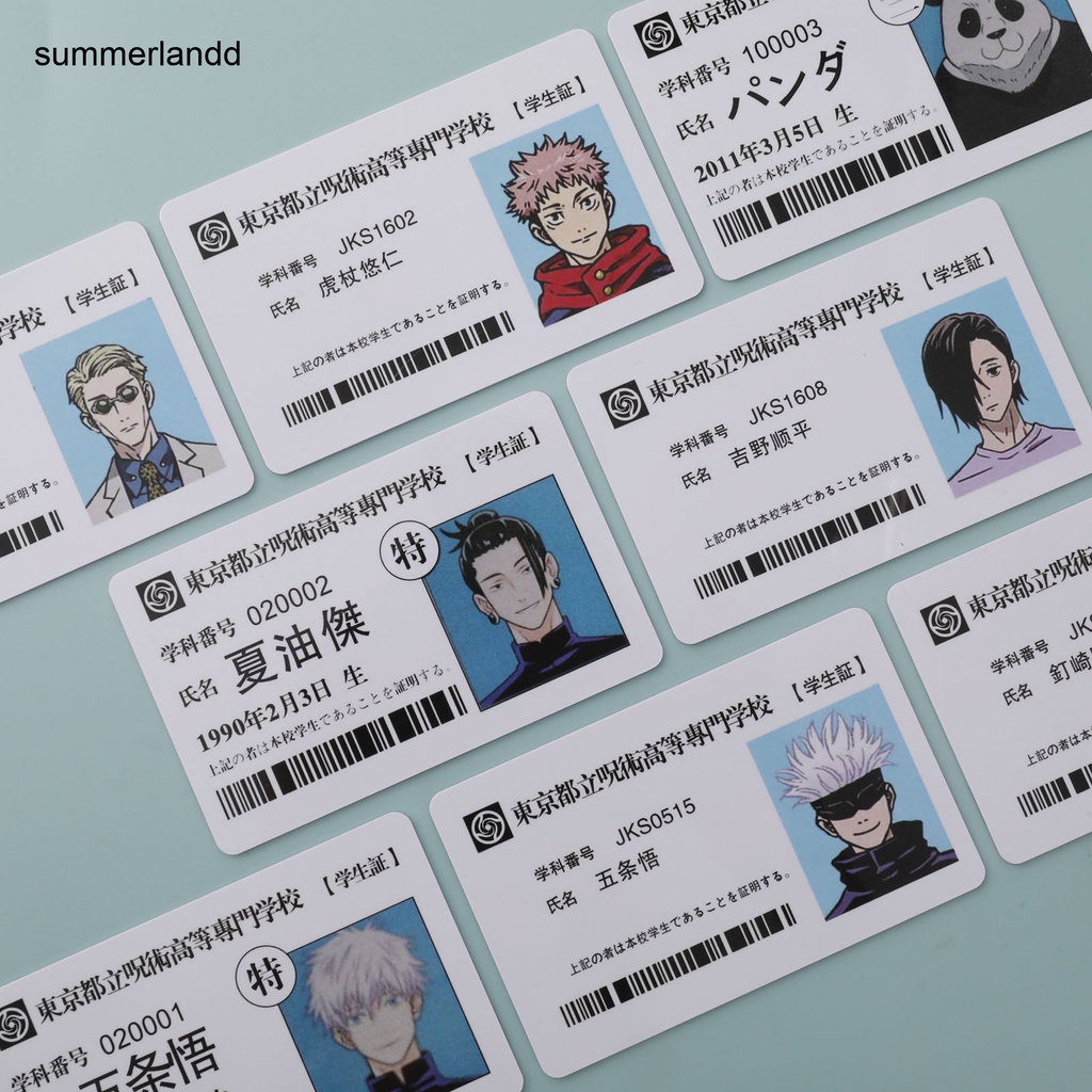 SL Jujutsu Kaisen Anime Character Plastic School ID Cards Series ...
