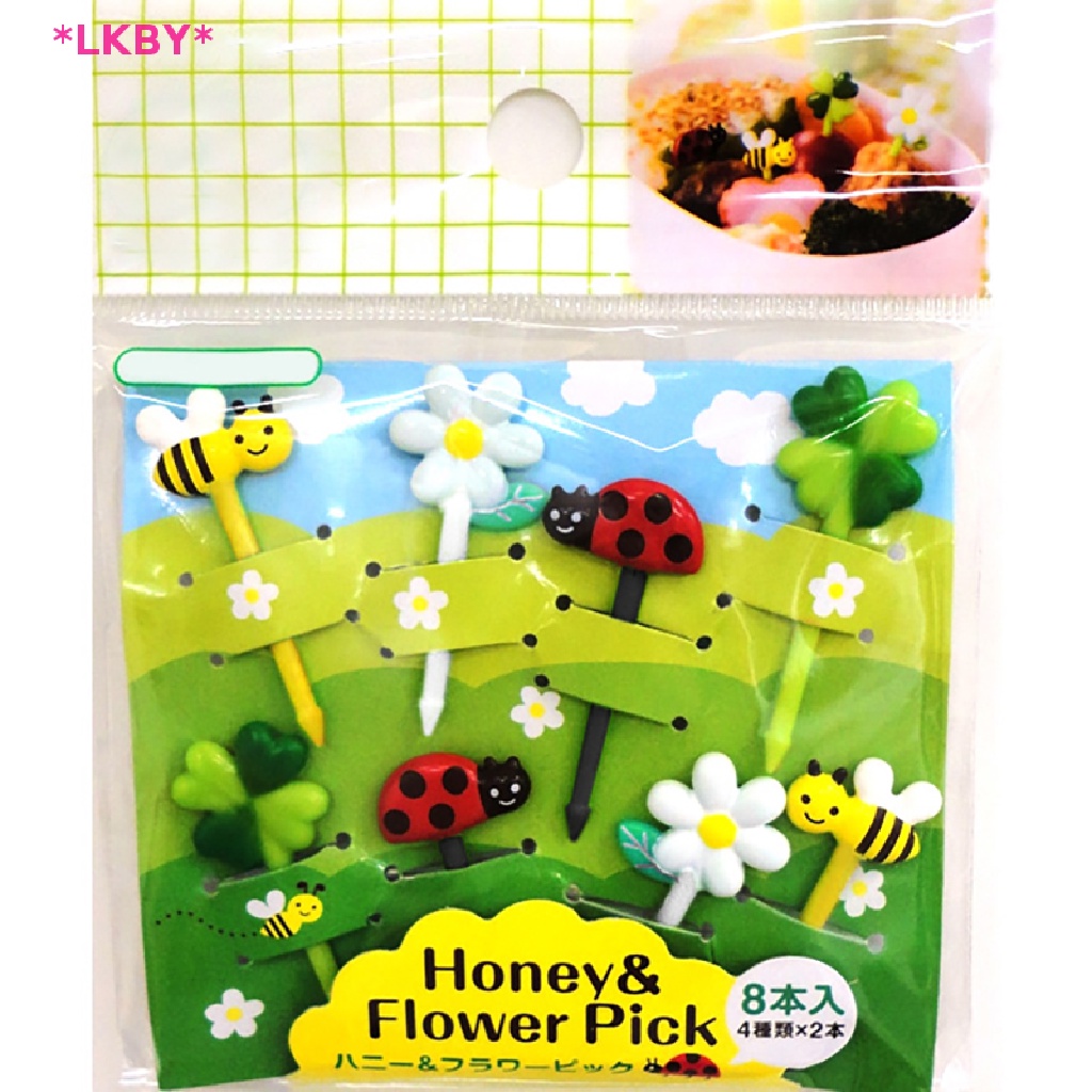 Luckybabys> 8pcs Cute Animal Bee Flower Mini Cartoon Fruit Fork For ...