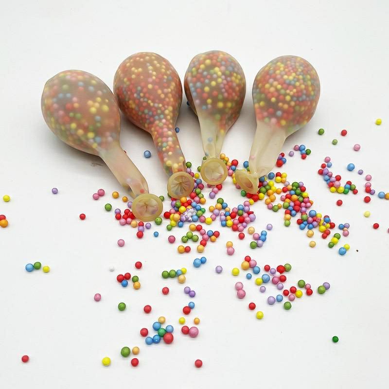 Transparent latex balloons filled with cork foam confetti imported ...