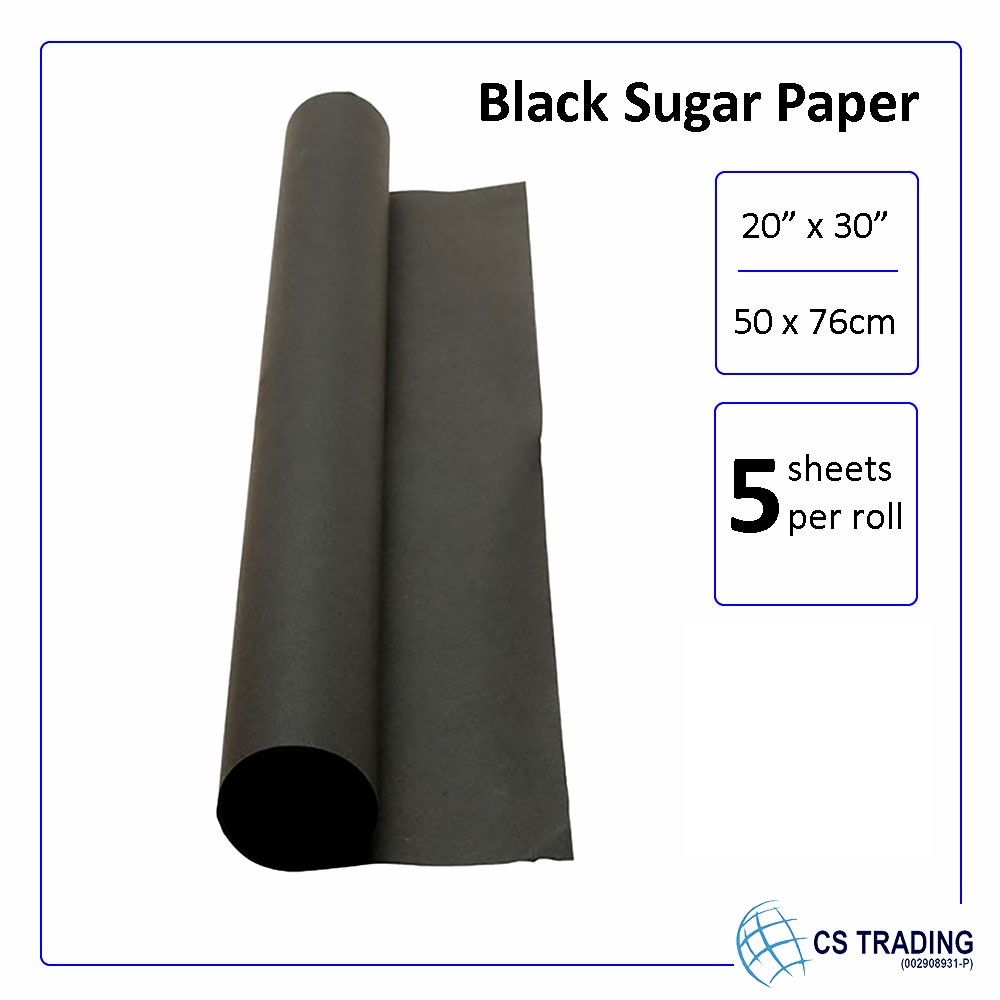 5 pcs x Large Black Sugar Paper 20" x 30" (50cm x 76cm) | Shopee Singapore