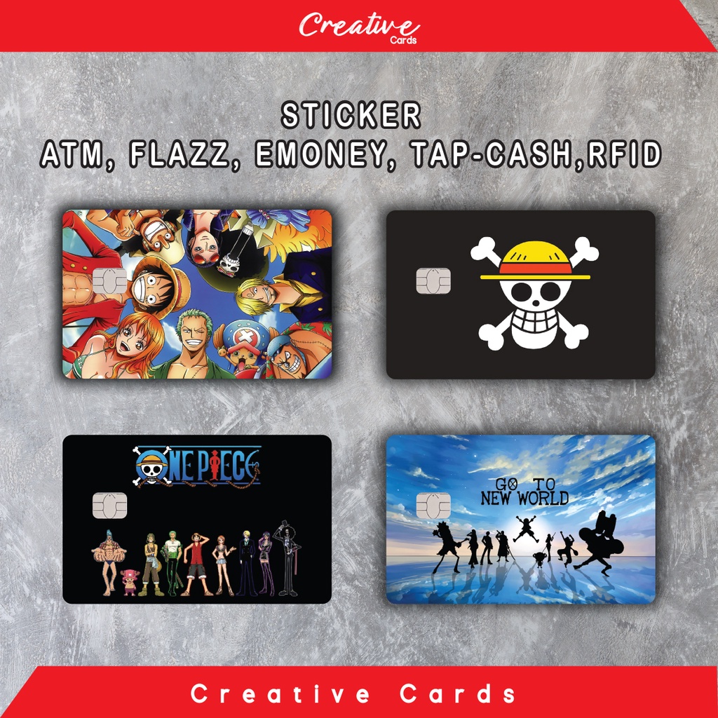 Sticker Sticker Atm Skin Card Anime - Onepiece Vinyl+Laminating Glossy ...