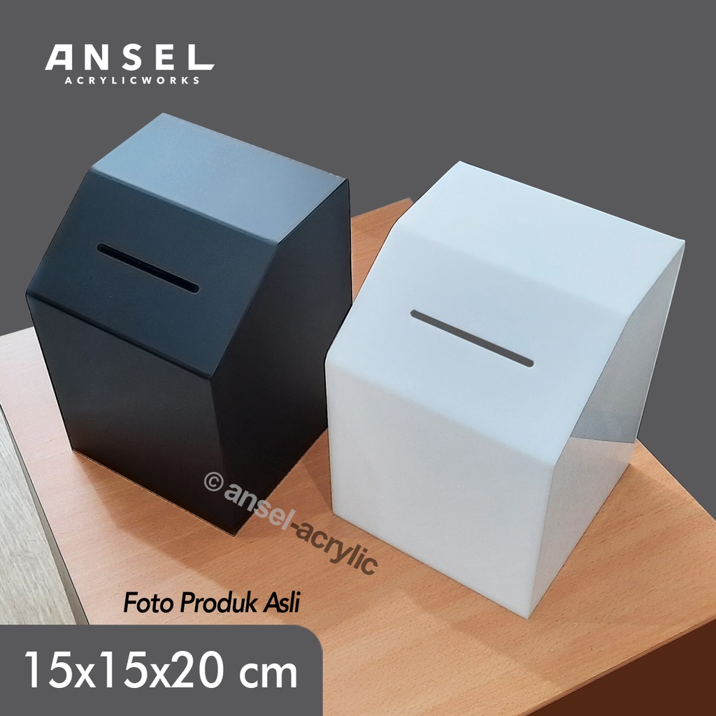 ANSEL Acrylic Charity Box - Tip/Donation/Suggestion Box 15x15x20 cm ...