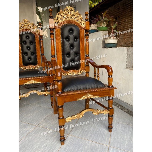 Teak carved court chair - teak meeting chair - carved work chair - teak ...