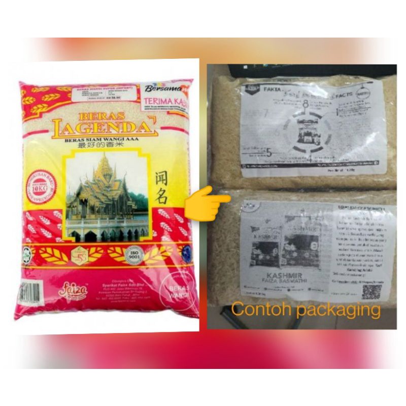 Faiza Beras Lagenda Siam Rice. 1kg or 500gram (repack) | Shopee Singapore