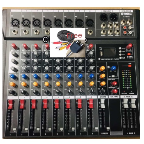 YAMAHACT-80S 8 channel Mixer Bluetooth built-in WITH FREE RCA WIRED ...