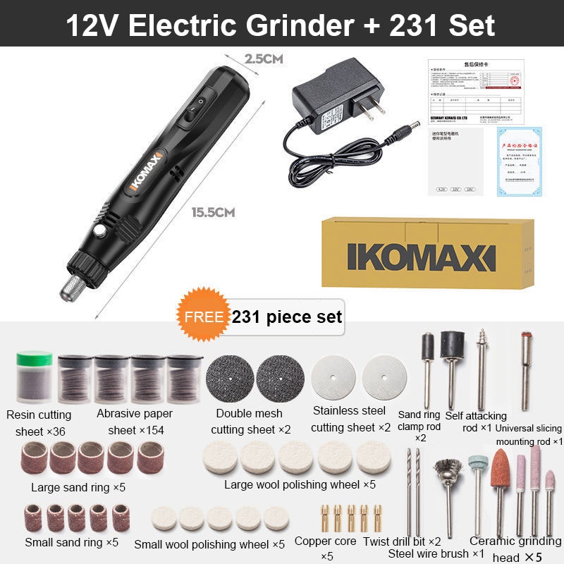 231PCS Electric Grinder kit Grinder Engraver Pen Mini Engraving ...