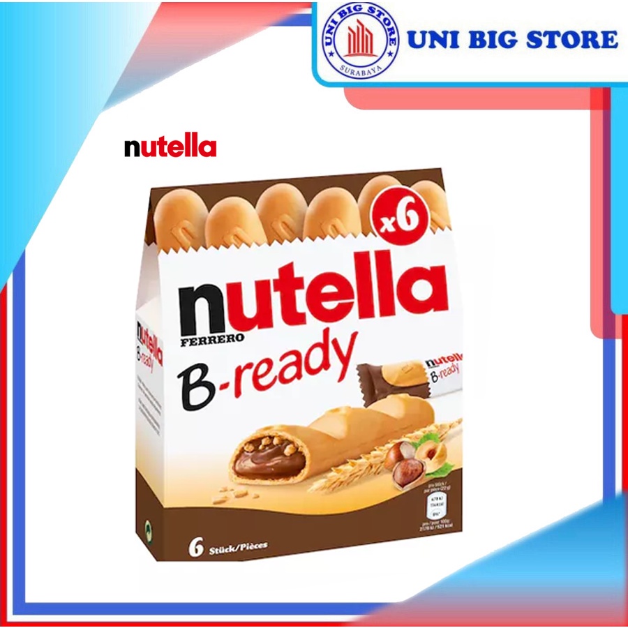 Nutella Ferrero B-Ready 22gr x 6pcs Wafer Bready Hazel Chocolate ...