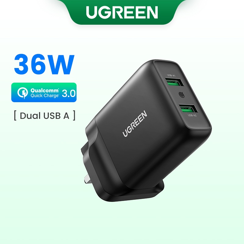 UGREEN 36W USB Dual-Ports USB A Charger for Phones | Shopee Singapore