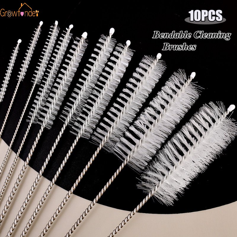 10Pcs Bendable Portable Pipe Tube Cleaning Brushes Nylon Bristle ...