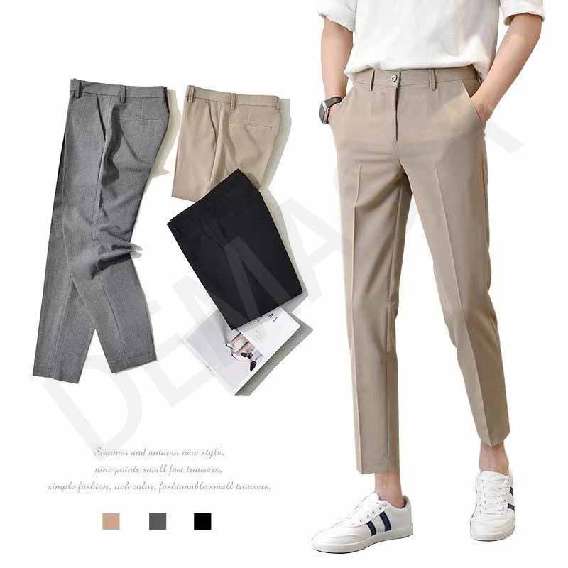 KICKSFASHION Trouser Pants for Men Ankle Cut Korean Slacks Slim Fit 6 ...