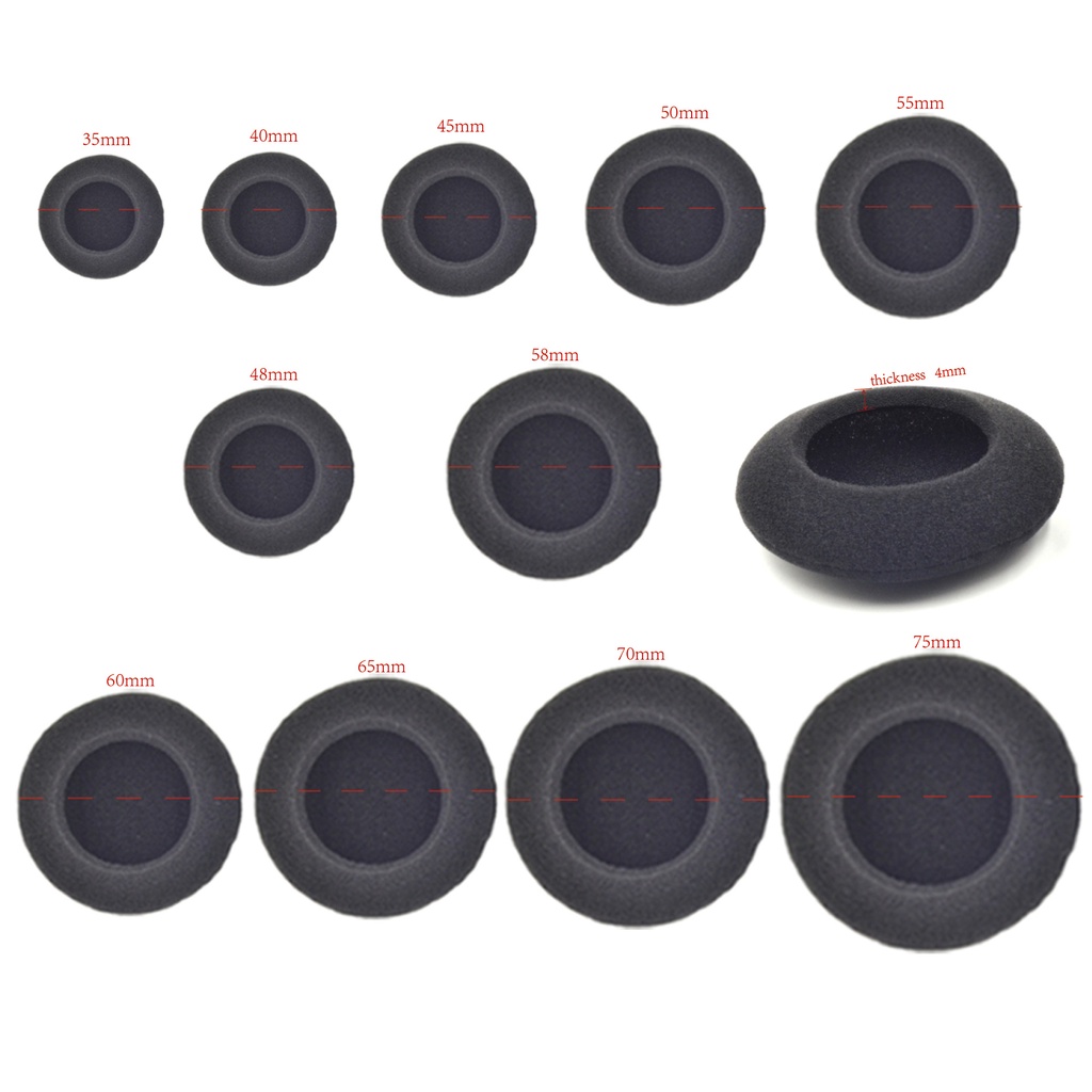 Foam Ear Pads Thicken Sponge Replacement Cushions Covers Earphones for ...