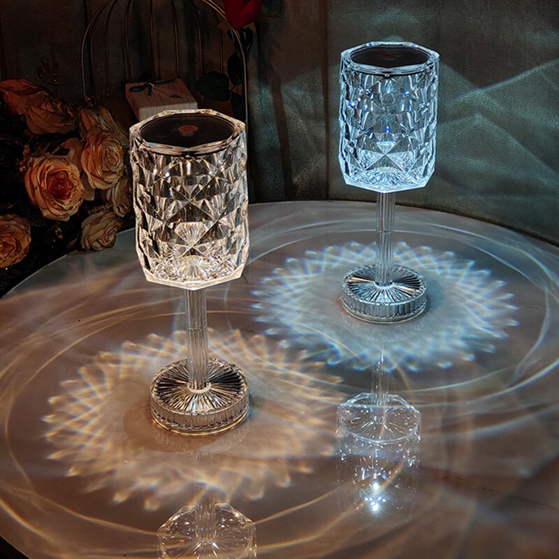 Creative Acrylic Table Light Modern 7 Colors LED Night Lights Power by ...