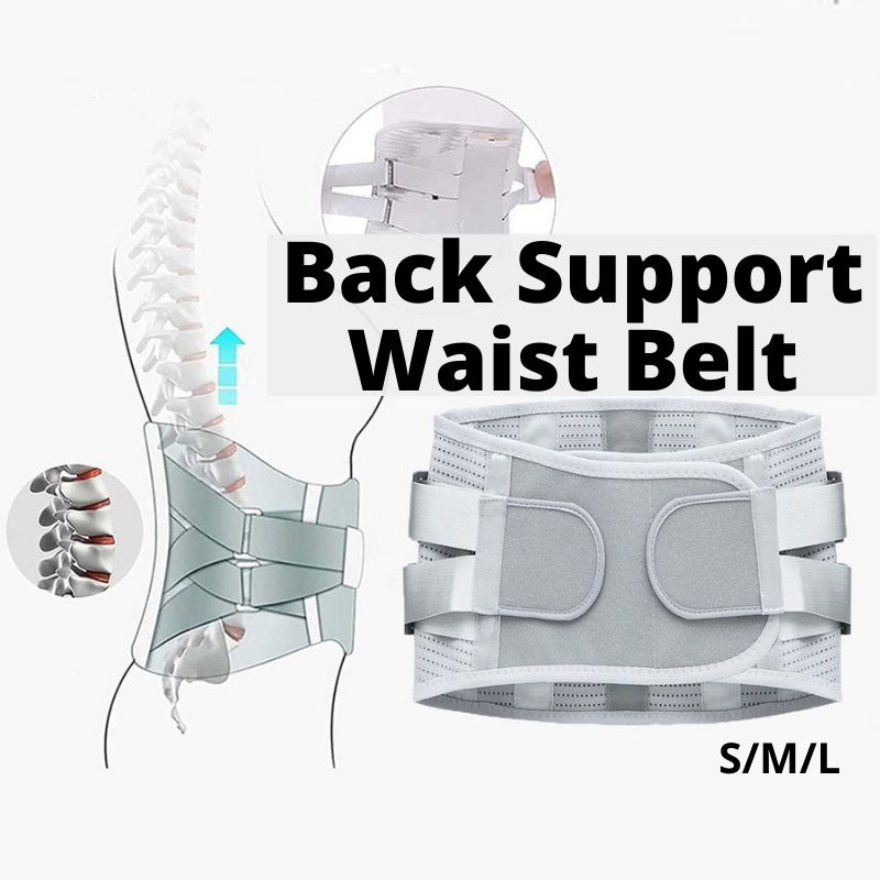 {SG} Medical Grade Back Support Waist Belt with 3 Pads Slimming ...