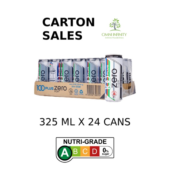 100Plus Zero 325ml Can Drinks Carton sale (24 cans per carton) | Shopee Singapore