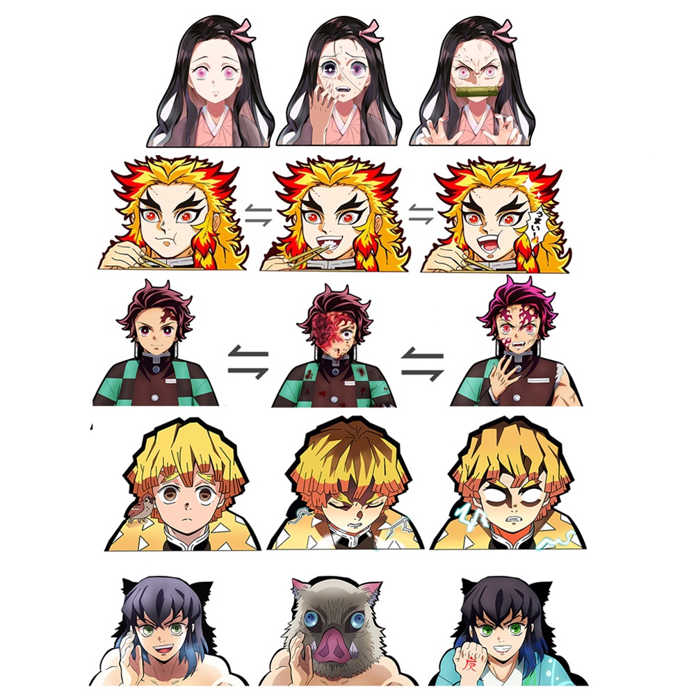 3D Motion Sticker Demon Slayer Tanjirou Nezuko Motorcycle Anime Car ...