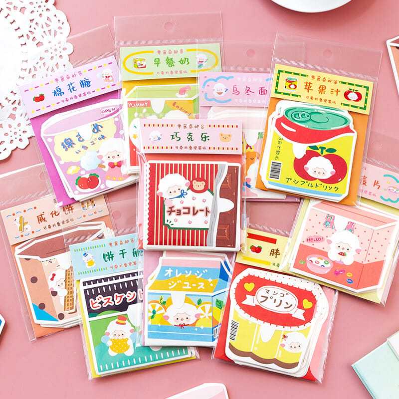 6pcs Cartoon Folding Note Paper Simulation Snack Packaging Lovely ...